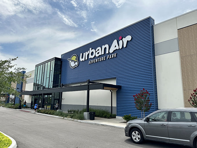 The distinctive Urban Air signage promises a world of adventure inside, standing as a landmark for fun-seekers throughout Wisconsin.