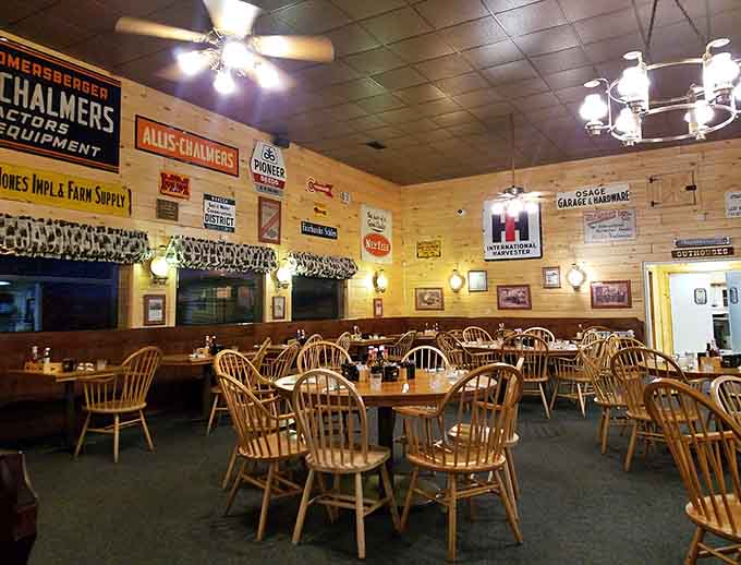 Dining room spacious enough for social distance or antisocial distance, depending on your mood and company preferences.