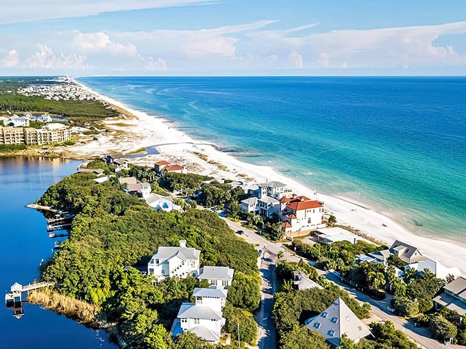 A bird's-eye view reveals Stonington's perfect placement&mdash;a village nestled between forest and sea, with islands dotting the blue beyond.