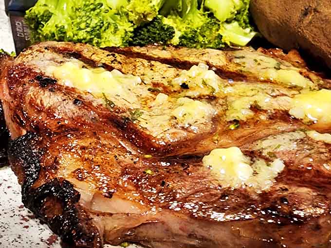 A ribeye steak that doesn't need fancy tricks &ndash; just fire, seasoning, and butter melting into meat so tender your knife feels unnecessary.