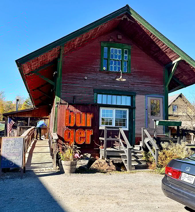 The rustic red barn with green trim stands like a beacon for hungry travelers &ndash; Vermont's version of a culinary lighthouse.