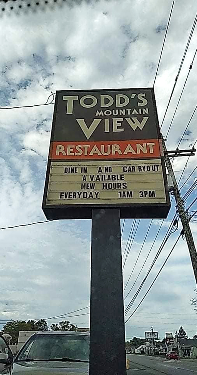 The beacon of breakfast beckons! Follow the sign to flavor town, where every meal is a celebration.