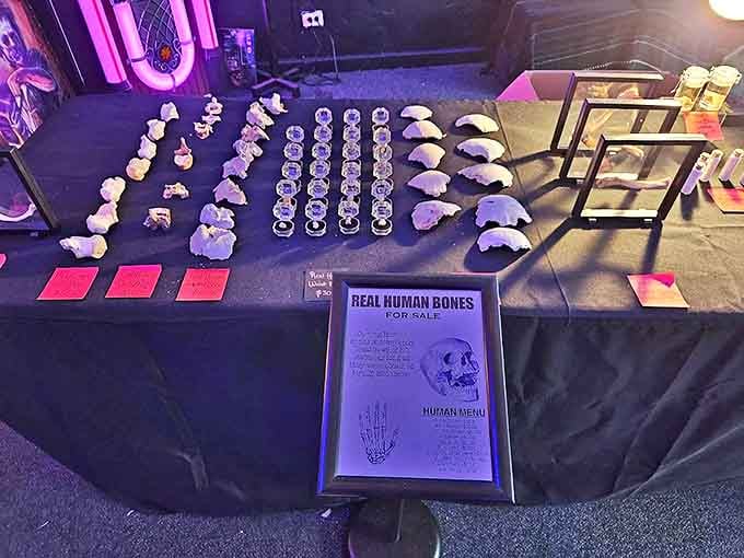 "Real Human Bones For Sale" &ndash; the museum's collection includes ethically sourced human remains that visitors can actually purchase.
