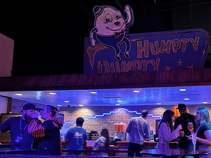 Humpty Dumpty's bar serves up liquid courage with a side of childhood nightmares &ndash; he's had a very, very bad fall.