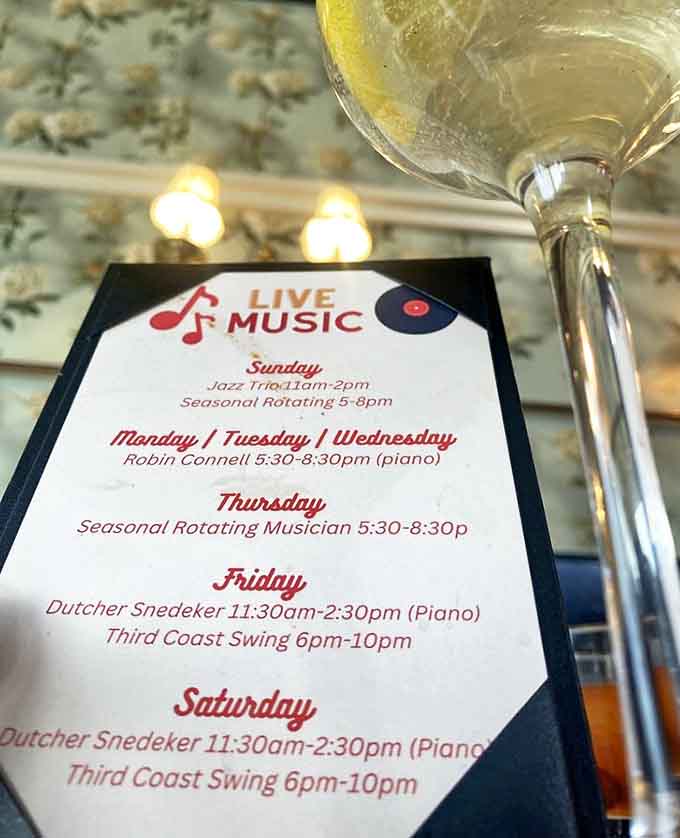 Live music transforms dinner into an evening of entertainment, with rotating performers