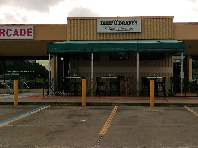 First impressions matter &ndash; Beef 'O' Brady's welcoming exterior promises good times and great food before you even step through the door.