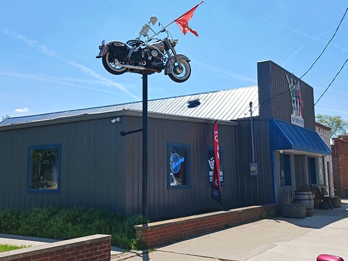 You can't miss Buford's &ndash; just look for the motorcycle mounted high above, a beacon guiding hungry travelers to tenderloin nirvana.