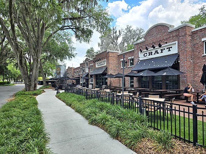 Strolling along the exterior, you'll find the perfect spot to enjoy your culinary treasures under Florida's famous blue skies.