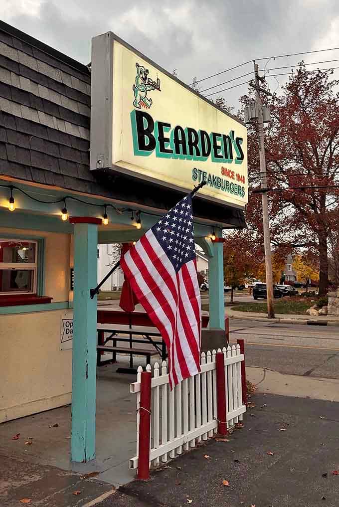 The iconic sign and American flag create a perfect snapshot of roadside Americana &ndash; a beacon of comfort food that's weathered decades of dining trends without losing its soul.