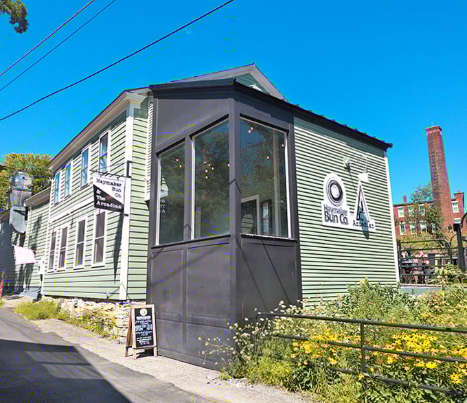 The charming exterior blends seamlessly into Middlebury's historic landscape, like it's been there forever, just waiting to be discovered.