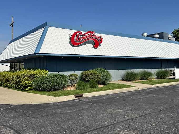 The building's clean lines and welcoming entrance promise good things are happening inside those walls right now today.