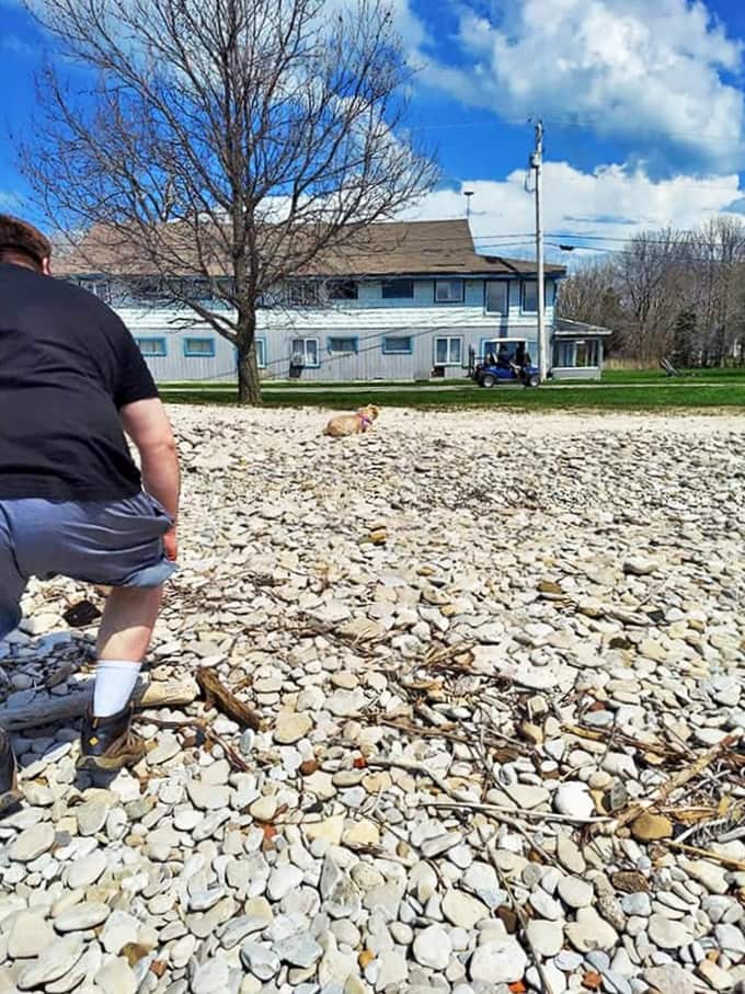Island living at its finest &ndash; where beach meets community. That golf cart in the distance is the preferred island transportation for good reason.