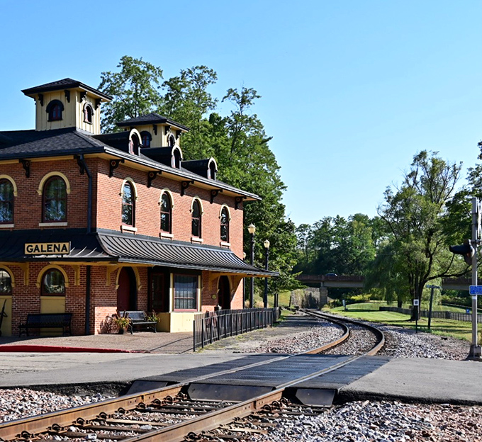 The old Galena railroad depot reminds visitors that this town once connected America's heartland to everywhere else.