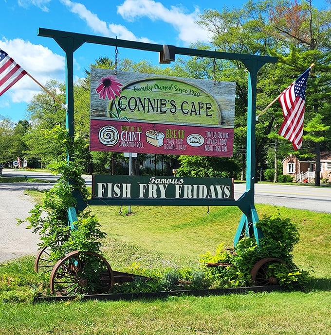 The iconic Connie's sign that's become a beacon for hungry travelers &ndash; those fish fry Fridays alone are worth planning a trip around.