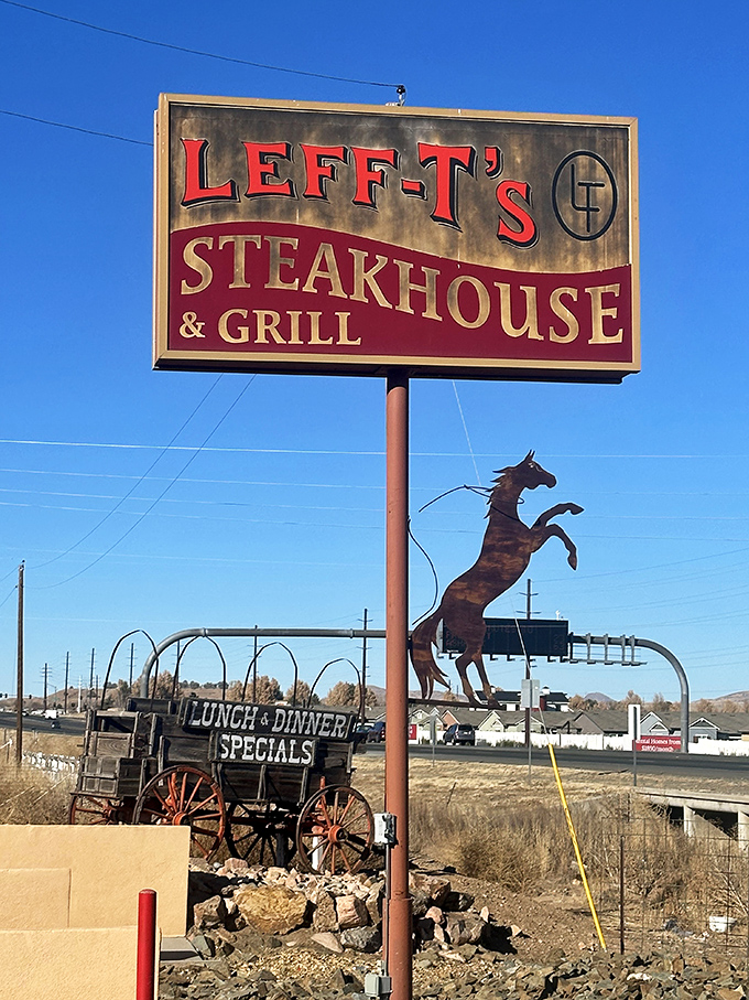 The iconic sign stands tall against Arizona's blue sky &ndash; a beacon for meat lovers and a landmark for those in the know.