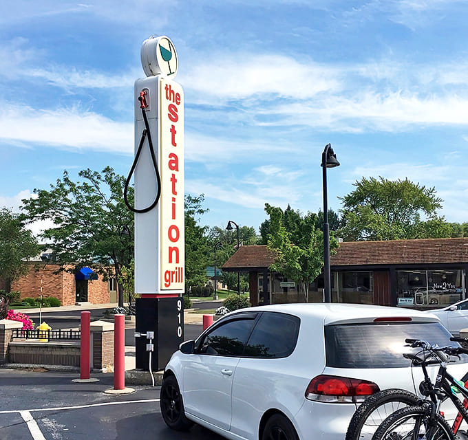 15.the station grill signage