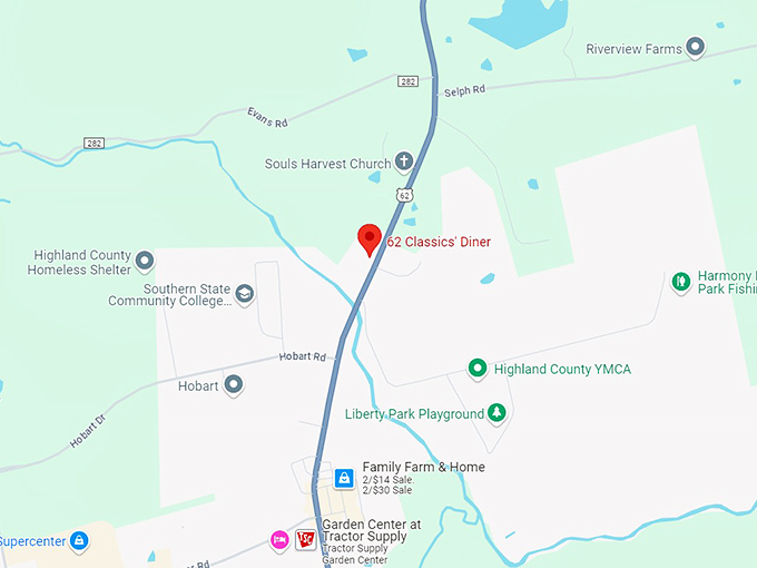 16. 62 classics' diner map