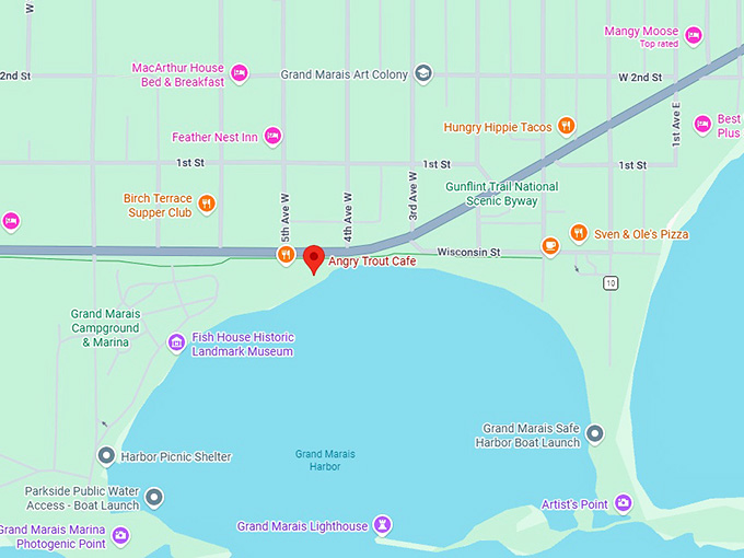 16. angry trout cafe map