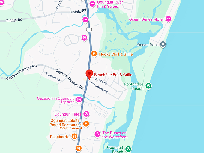 16. beachfire bar & grille map