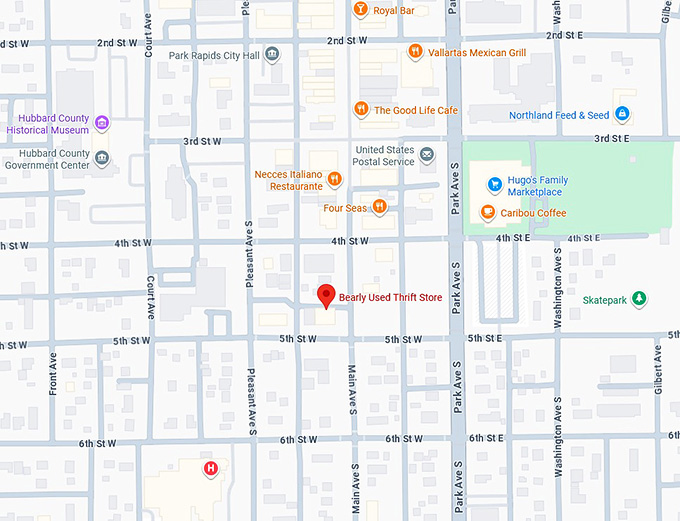 16. bearly used thrift store map