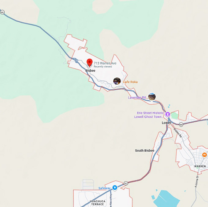 16. bisbee, arizona map