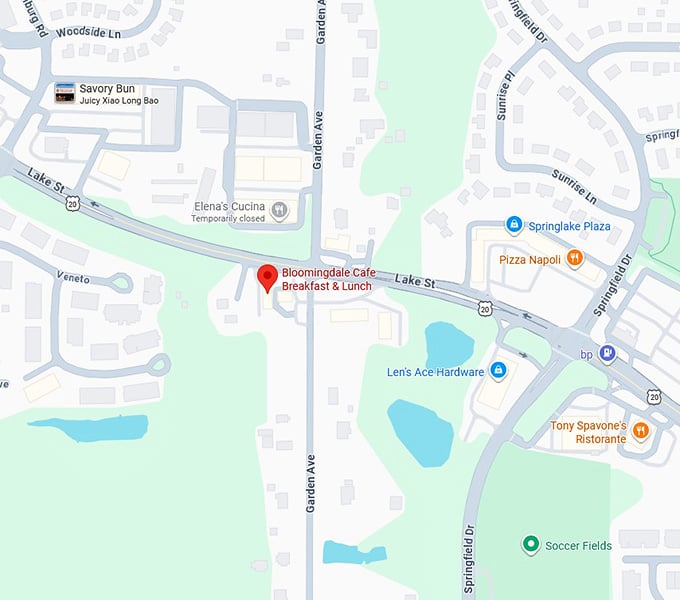 16. bloomingdale cafe breakfast & lunch map