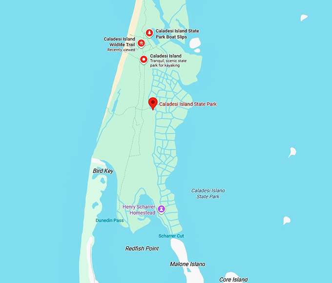 16. caladesi island trail map