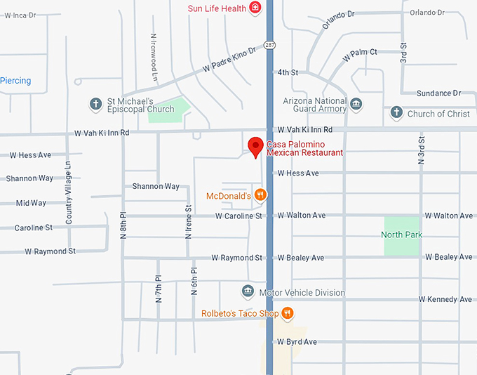 16. casa palomino mexican restaurant map