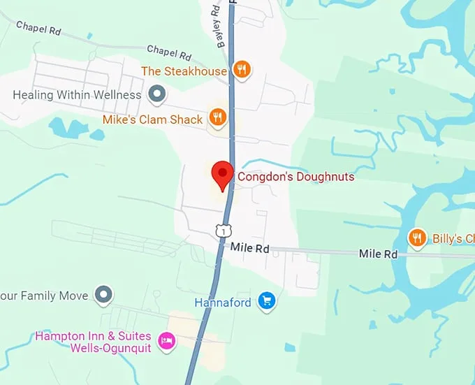 16. congdon's doughnuts map