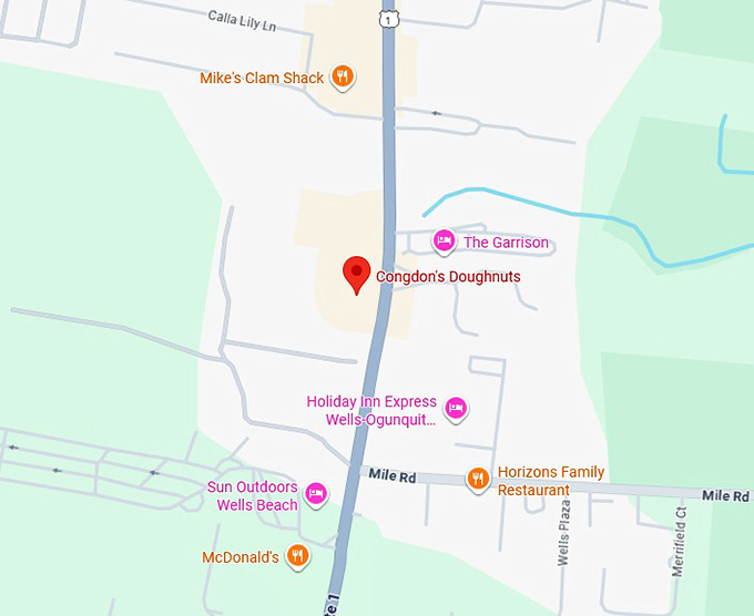 16. congdon's doughnuts map