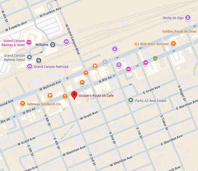 16. cruiser's route 66 cafe map