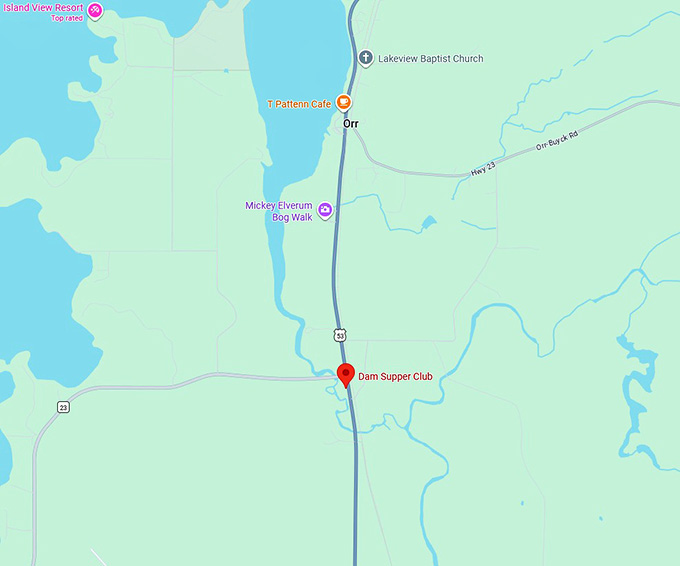 16. dam supper club map