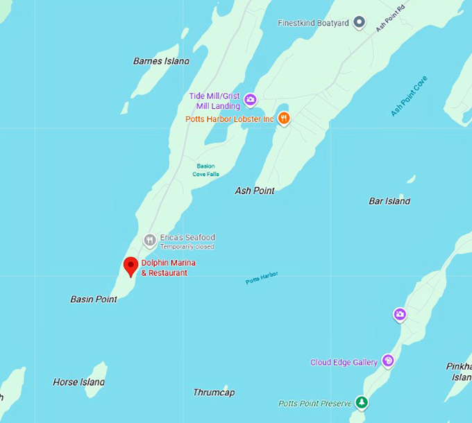 16. dolphin marina & restaurant harpswell, me map