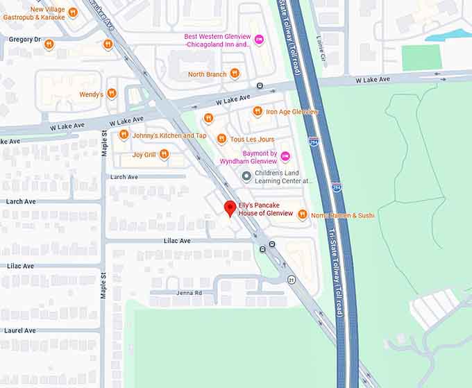16. elly's pancake house of glenview map