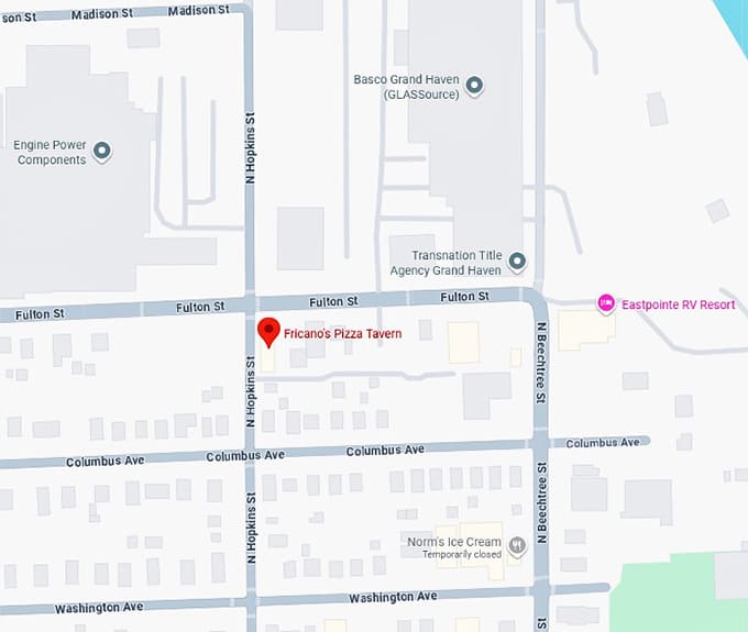 16. fricano&rsquo;s pizza tavern map