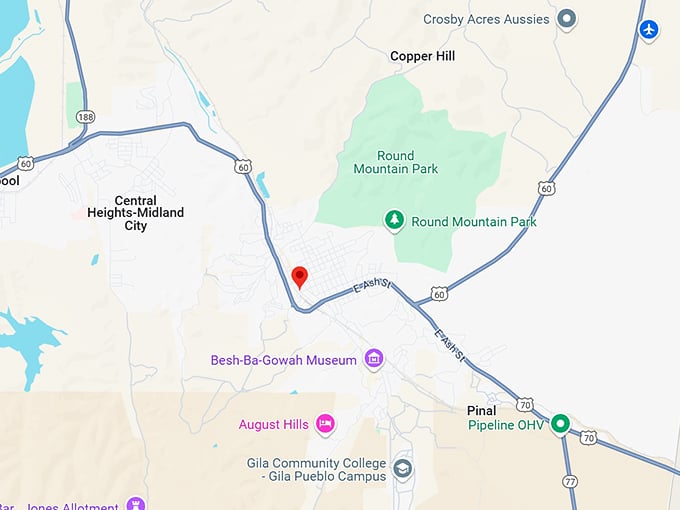 16. gila pinal scenic road map