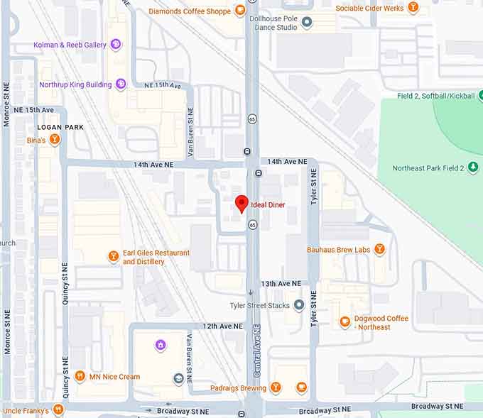 16. ideal diner map