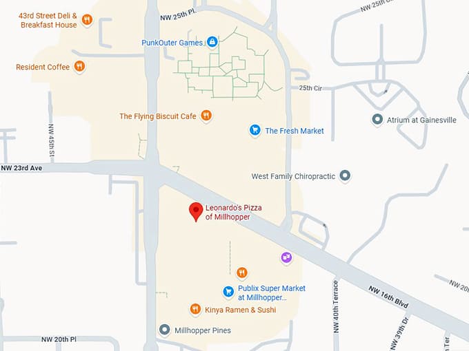 16. leonardo's pizza of millhopper map