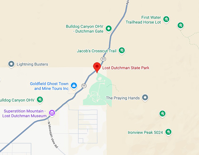 16. lost dutchman state park map