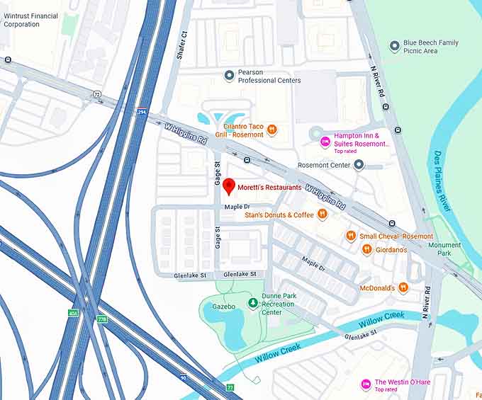 16. moretti's rosemont map