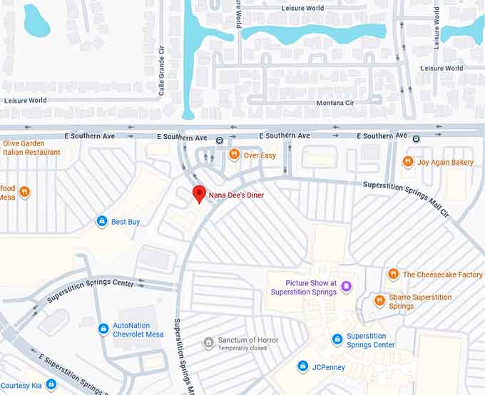 16. nana dee's diner map