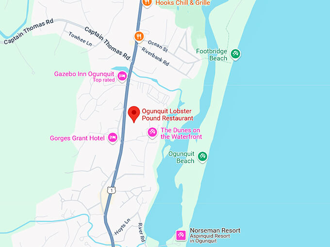 16. ogunquit lobster pound restaurant map