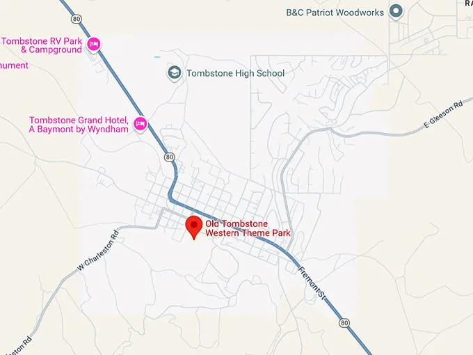 16. old tombstone western theme park map