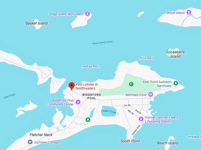 16. pool lobster at goldthwaite's map