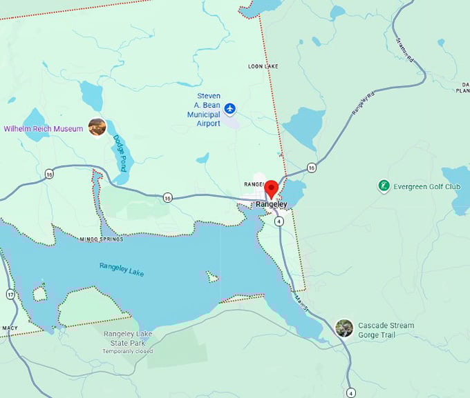16. rangeley, me map