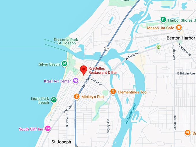 16. ryebelles restaurant & bar map