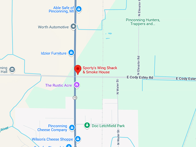 16. sporty's wing shack & smoke house map