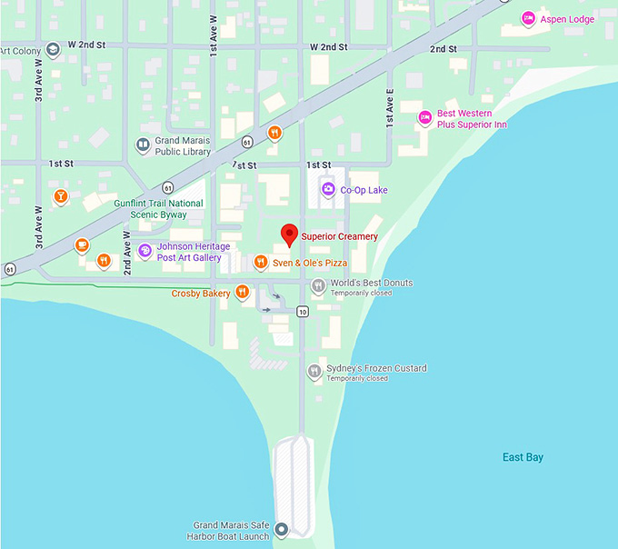 16. superior creamery map