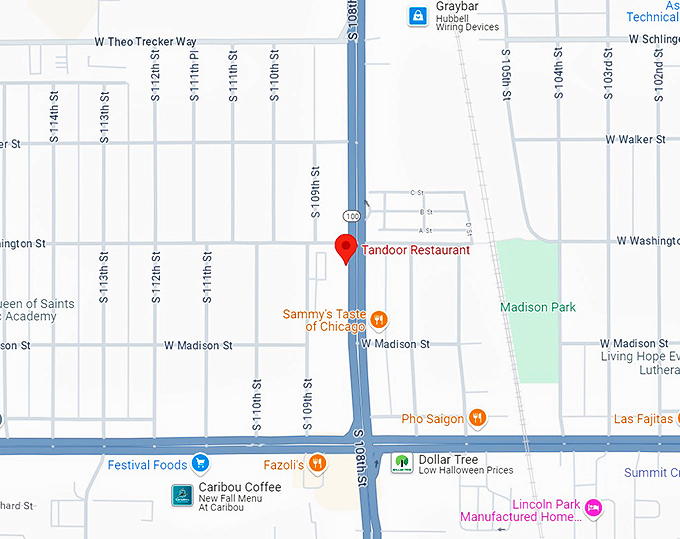 16. tandoor restaurant map