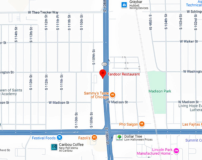 16. tandoor restaurant map